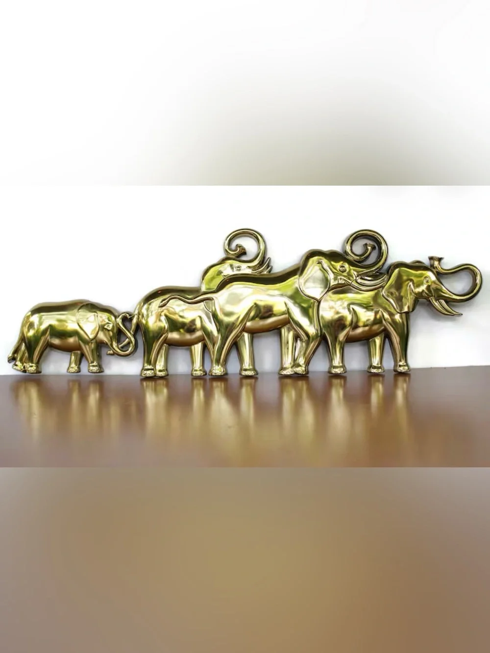 Syroco | Wall Decor | Vintage Syroco Elephant Herd Wall Hanging Gold ...